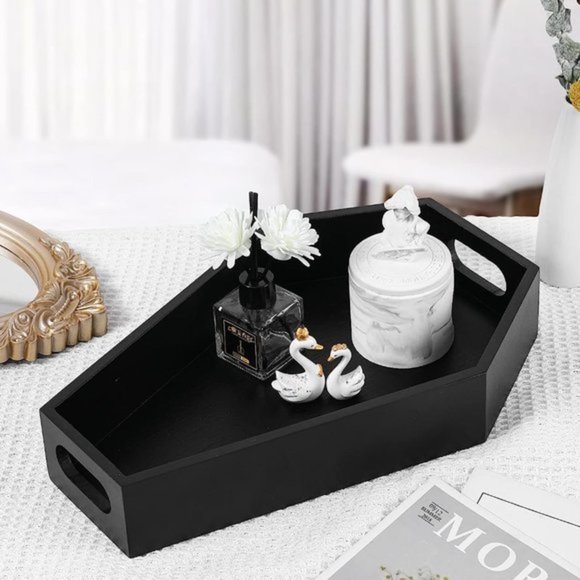 GOARTGIF | Party Supplies | Halloween Creepy Black Goth Coffin Shelf ...